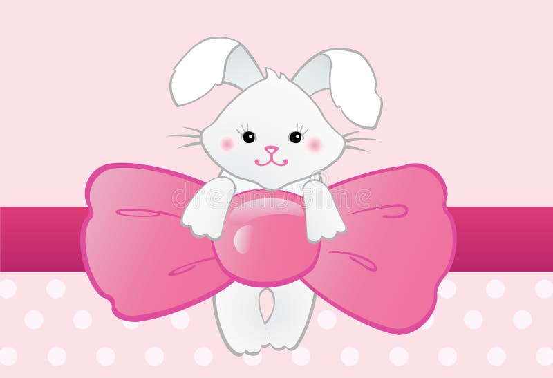 Rabbit with bow stock illustration. Illustration of modern - 16990446
