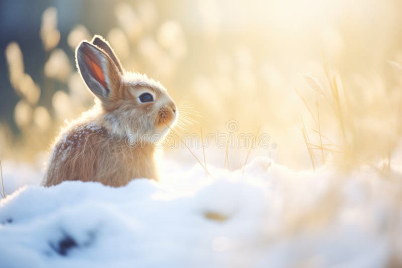 Rabbit Breathing in Frosty Morning Air Stock Photo - Image of serene ...