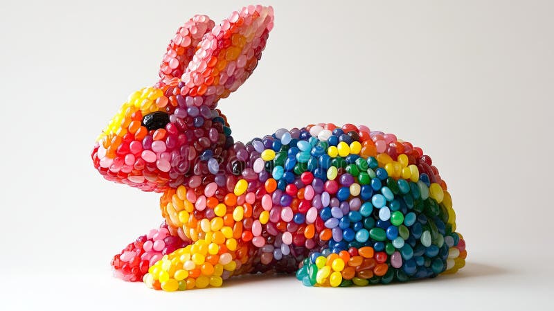 A Rabbit Built from Colorful Jellybeans, Each Adding To Its Playful ...