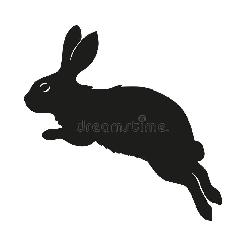Rabbit Bunny Silhouette Easter Vector Animal Ear Black Shape Spring ...