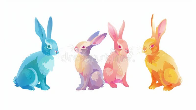 Rabbit Bunny Kids Illustration Isolated on White . Generative Ai Stock ...