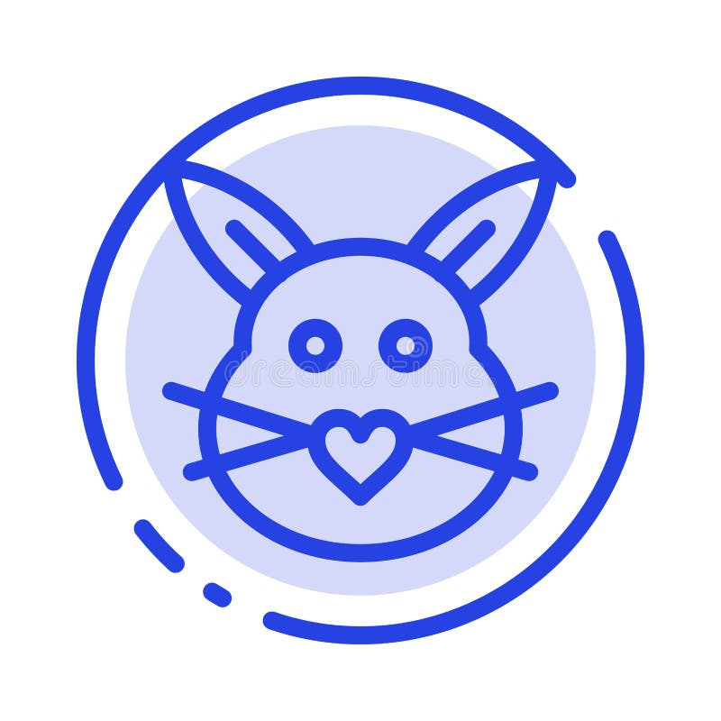 Rabbit, Bunny, Love, Cute, Easter Blue Dotted Line Line Icon Stock ...
