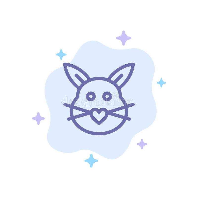 Rabbit, Bunny, Love, Cute, Easter Blue Icon on Abstract Cloud ...