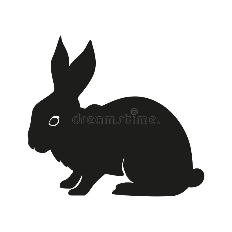 Rabbit Bunny Silhouette Easter Vector Animal Ear Black Graphic Stock ...