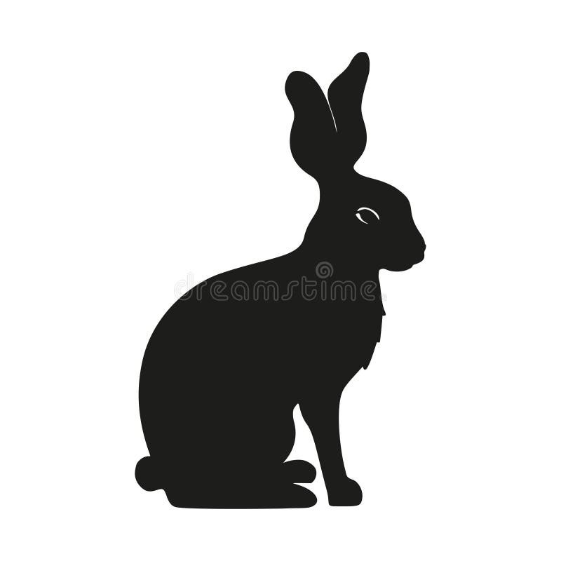 Rabbit Bunny Silhouette Easter Vector Animal Ear Black Shape Spring ...