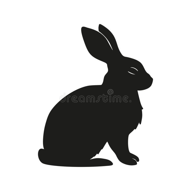 Rabbit Bunny Silhouette Easter Vector Animal Ear Black Shape Spring ...