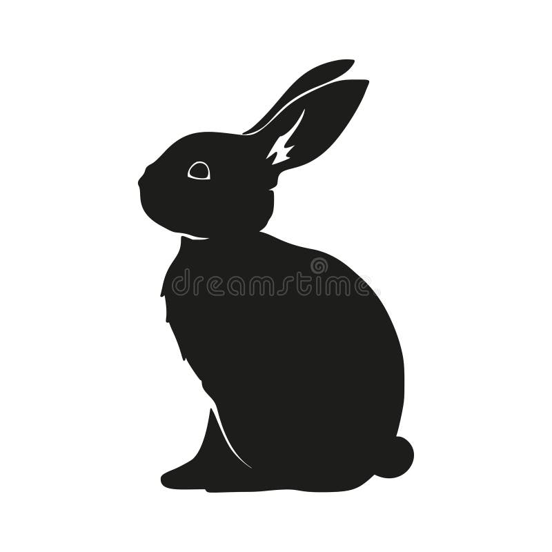 Rabbit Bunny Silhouette Easter Vector Animal Ear Black Shape Spring ...