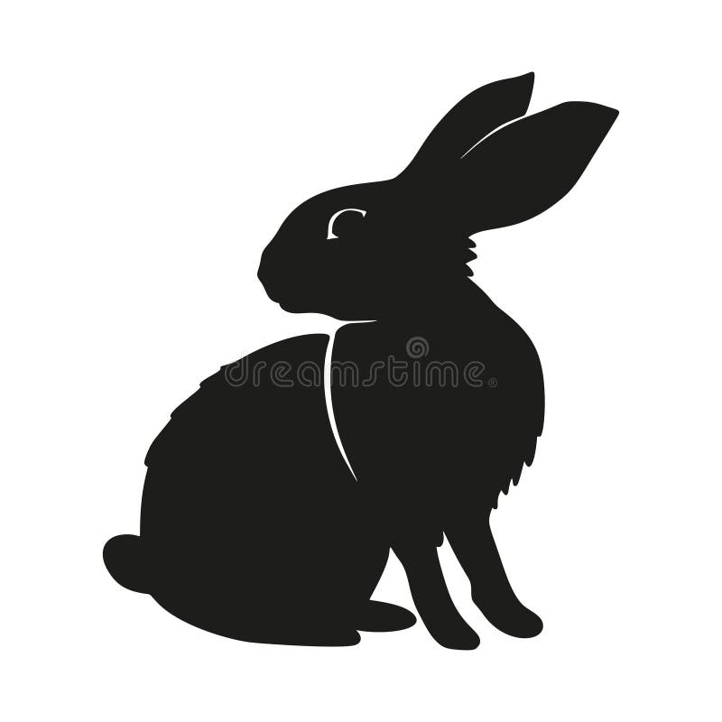 Rabbit Bunny Silhouette Easter Vector Animal Ear Black Shape Spring ...