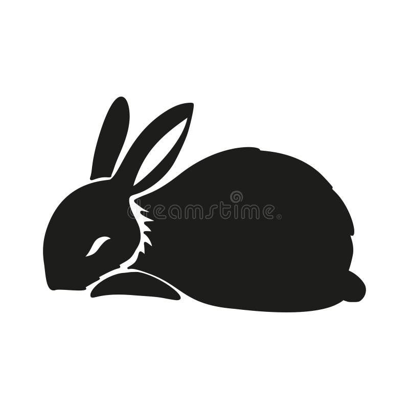 Rabbit Bunny Silhouette Easter Vector Animal Ear Black Shape Spring ...