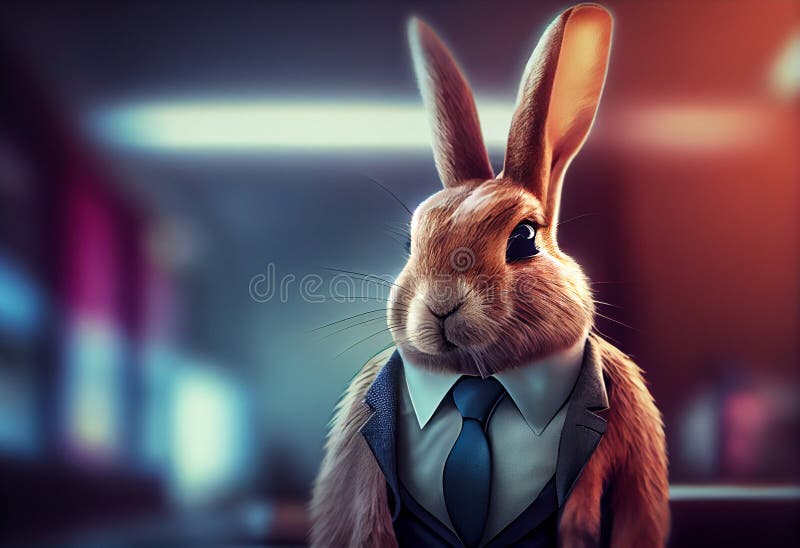 Rabbit in a business suit stock image. Image of corporate - 321478841