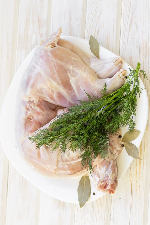 Raw Rabbit Carcass Meat for Sale in the Store Stock Image - Image of ...