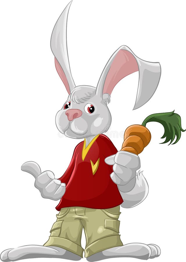 The rabbit with carrot stock vector. Illustration of holiday - 21536059