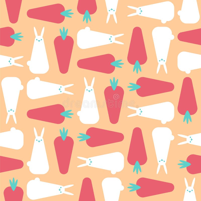 Seamless Hare Pattern. Cute Little Bunny on a Pink Background. Cute ...