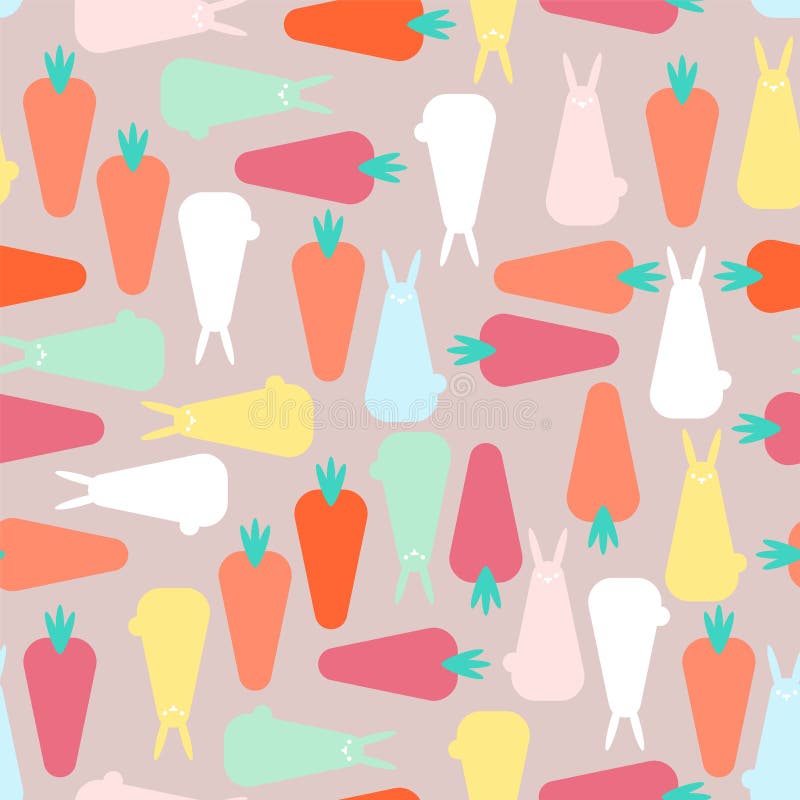 Seamless Hare Pattern. Cute Little Bunny on a Pink Background. Cute ...