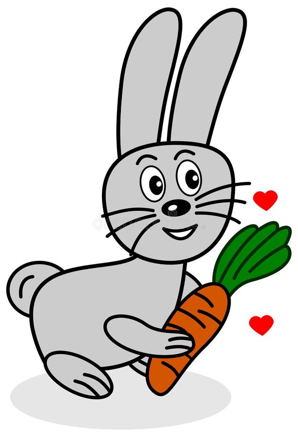 Rabbit with carrot stock illustration. Illustration of bunnies - 48270967