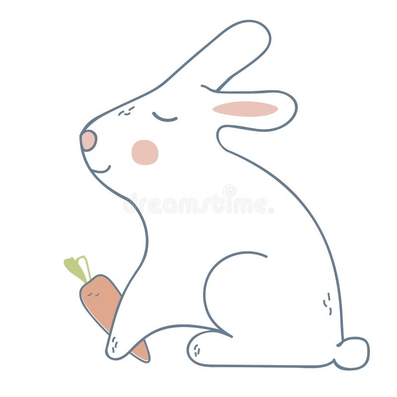 Rabbit with Carrot stock vector. Illustration of graphic - 85886430