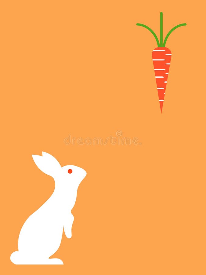 Rabbit and carrot stock illustration. Illustration of bunny - 144391686
