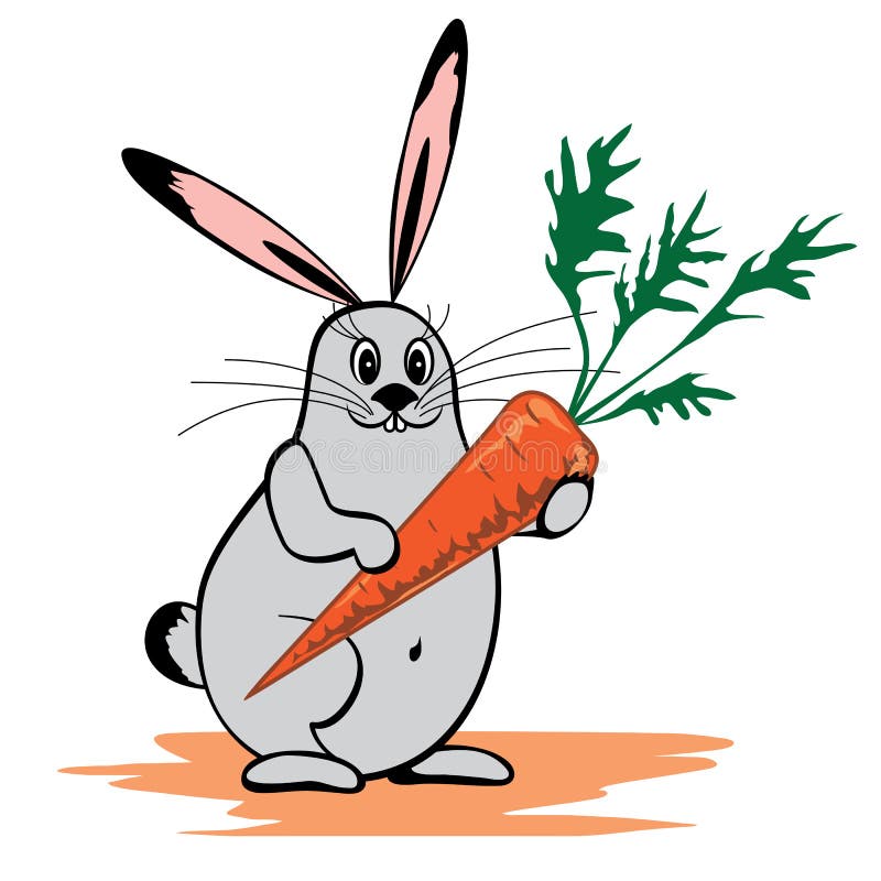 Rabbit and carrot stock vector. Illustration of healthy - 35273812