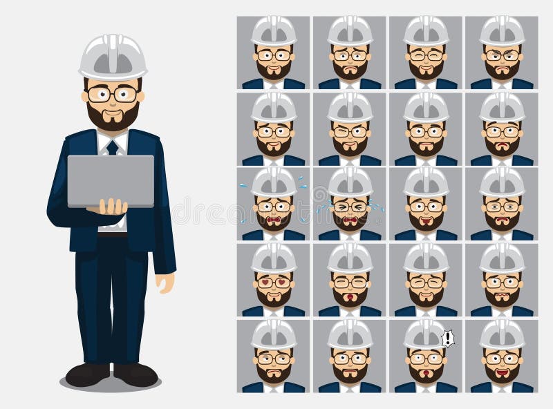 Production Manager Cartoon Emoticon Faces Vector Illustration Stock ...