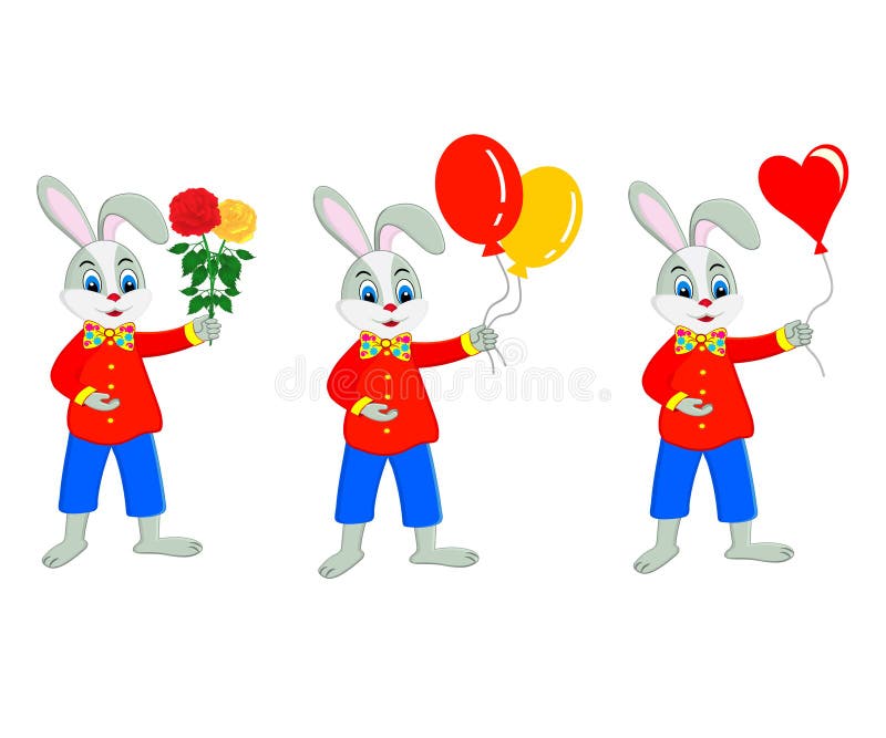 Rabbit carton set stock illustration. Illustration of color - 48325719