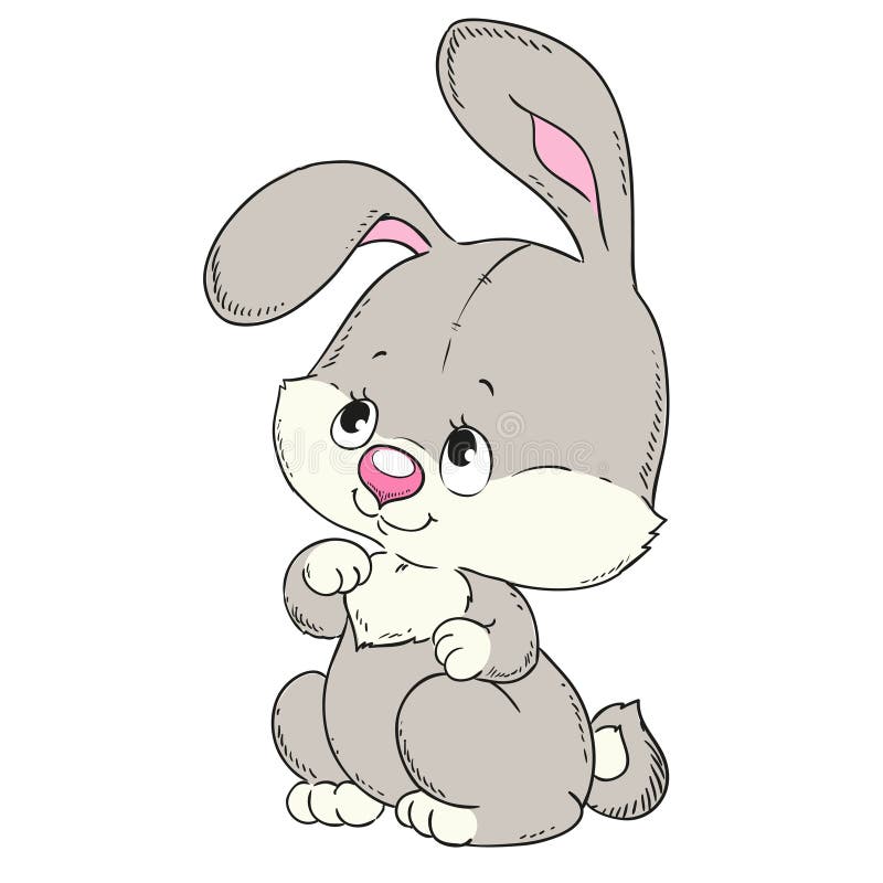 Rabbit Cartoon Character Isolated on White Background Stock ...