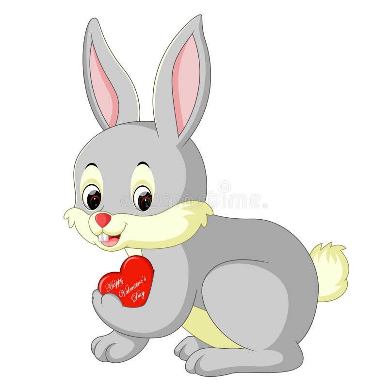 Rabbit cartoon with love stock vector. Illustration of mascot - 84283249