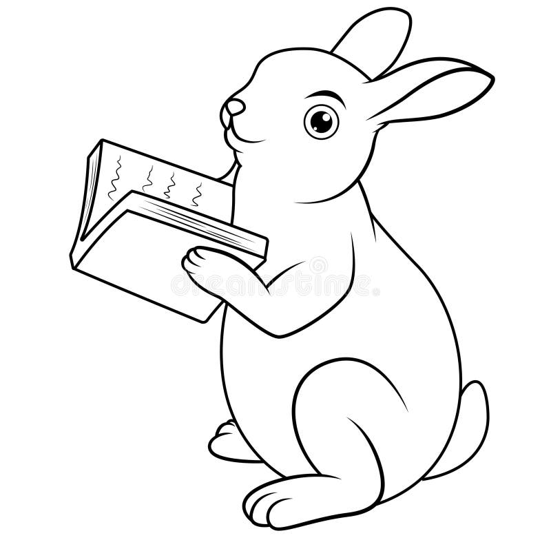 Cartoon Rabbit Reading Book Stock Illustrations – 486 Cartoon Rabbit ...