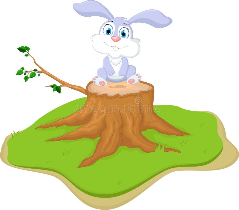 Cartoon rabbit standing stock illustration. Illustration of laugh ...