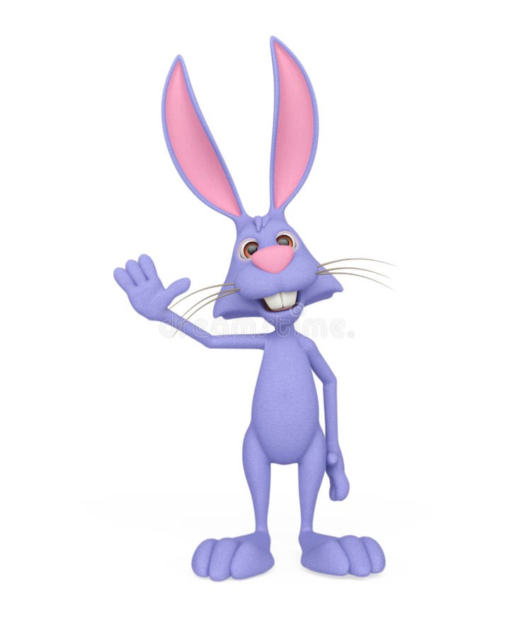 Rabbit Cartoon Waving Hello Stock Illustration - Illustration of baby ...