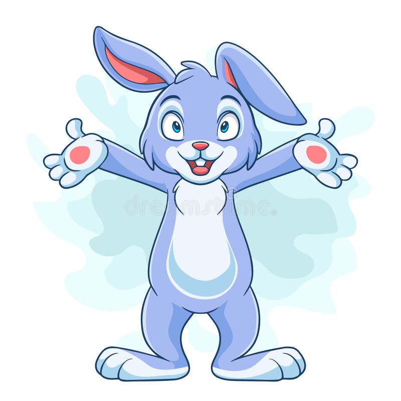 Little Bunny Cartoon Waving with Love Symbol Stock Vector ...