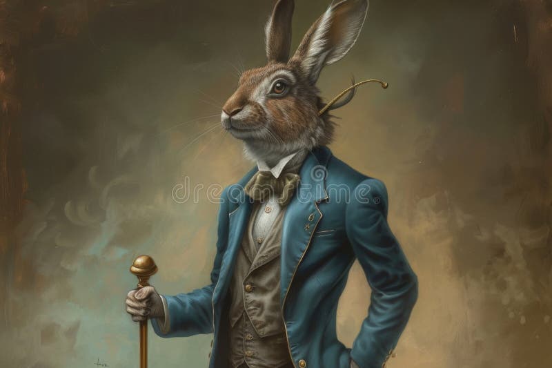 A Rabbit Character in a Costume. Illustration Stock Illustration ...