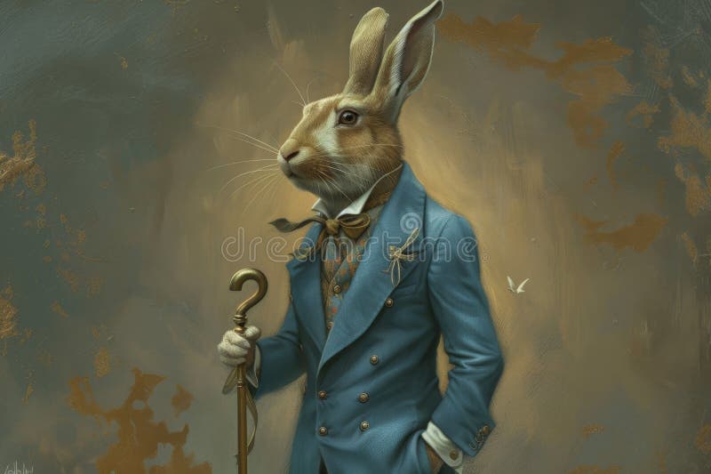 A Rabbit Character in a Costume. Illustration Stock Illustration ...