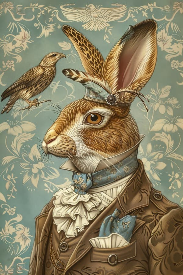 A Rabbit Character in a Costume. Illustration Stock Image - Image of ...