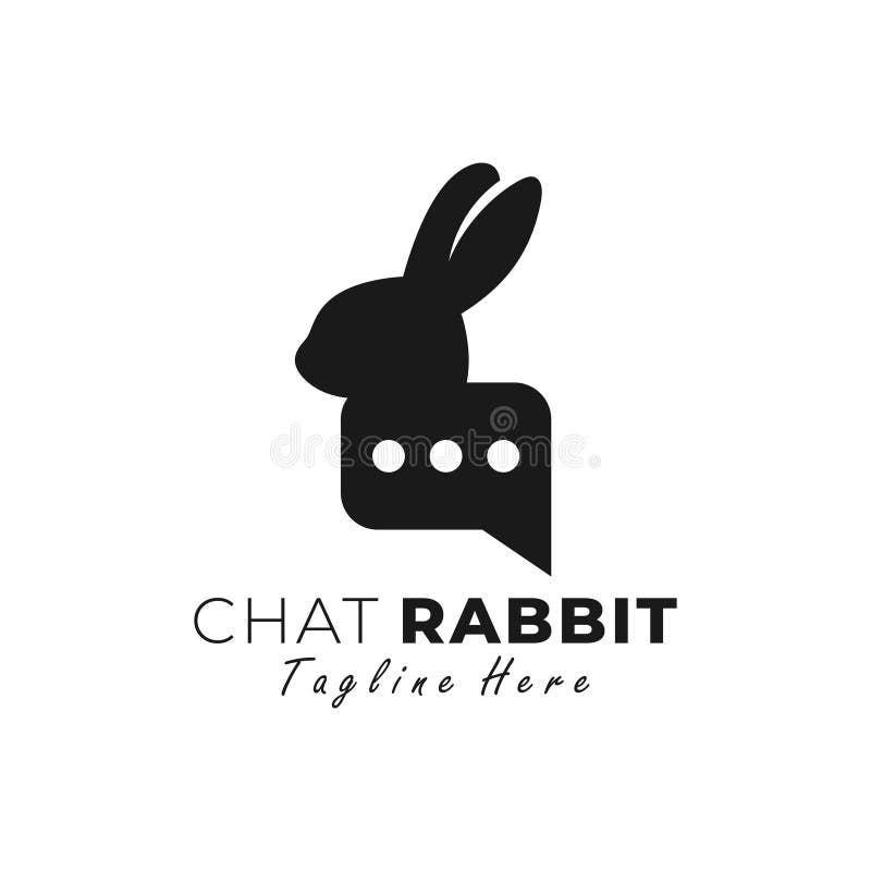 Rabbit Chatting Vector Illustration Logo Design Stock Vector ...