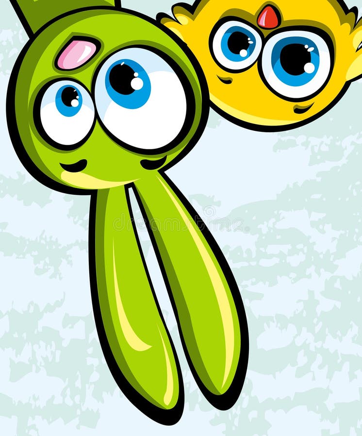 Rabbit and chicken stock illustration. Illustration of bunny - 24838783