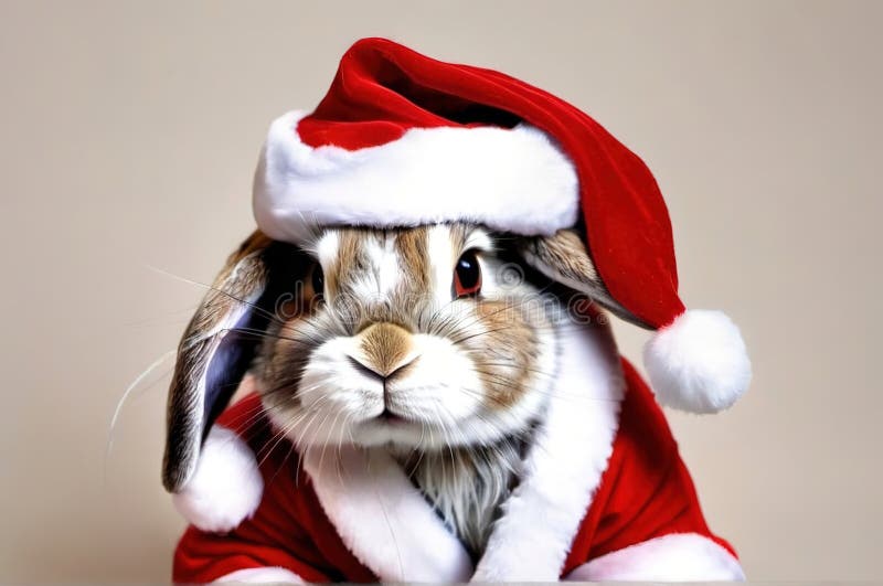 A Rabbit in a Christmas Suite at 23-9-2024 Stock Illustration ...