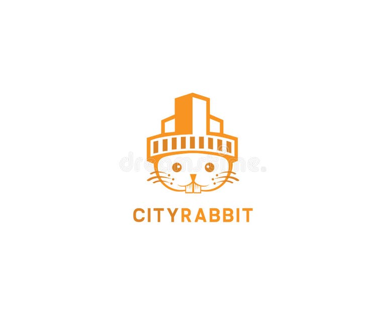 Rabbit City Vector Logo Design. Stock Vector - Illustration of build ...