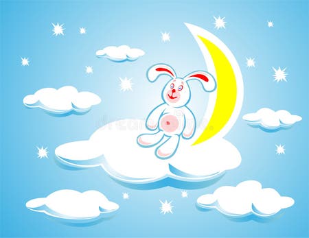 Rabbit on a cloud stock vector. Illustration of lovely - 2564360