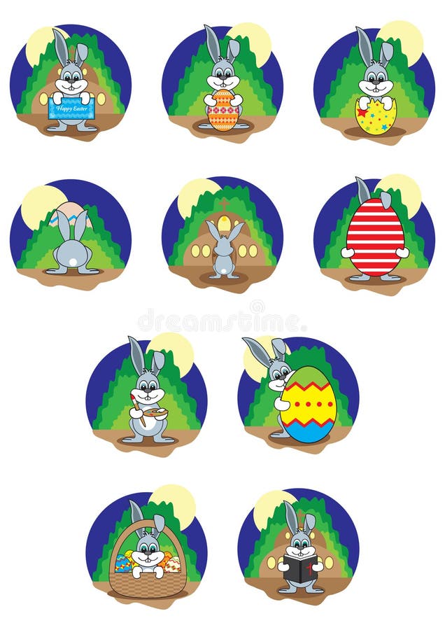 Rabbit Collection. Vector Illustration Decorative Design Stock Vector ...