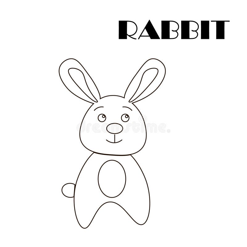 Rabbit. Coloring for Children. Vector Illustration.Outline Drawing ...
