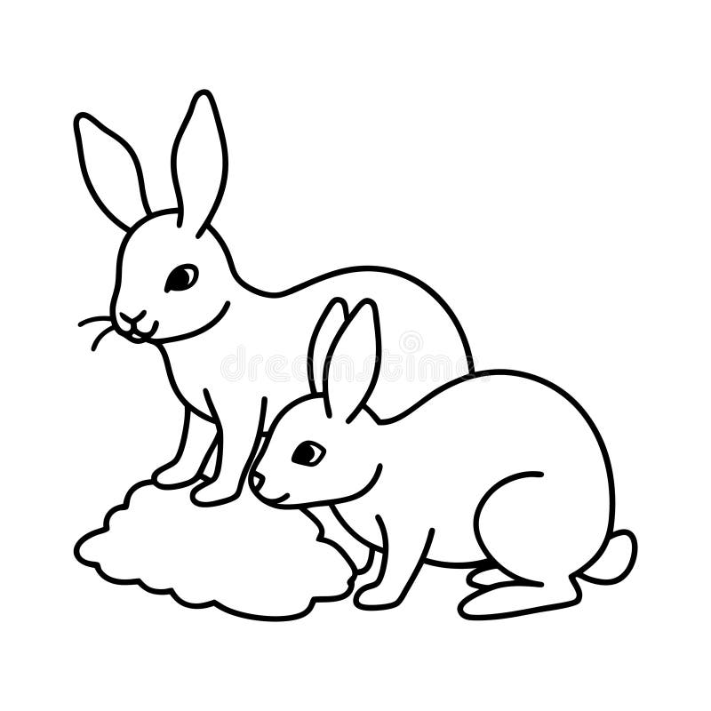 Rabbit Coloring Page Vector Icon Design Stock Vector - Illustration of ...