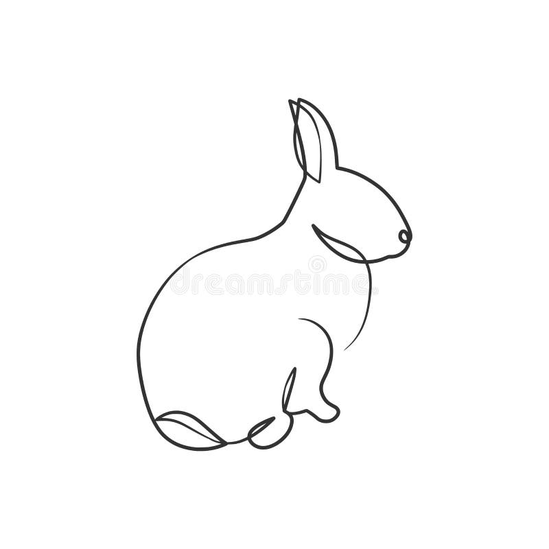 Rabbit One Line Drawing Stock Illustrations – 1,220 Rabbit One Line ...