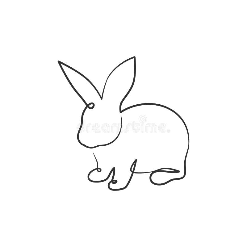 Rabbit One Line Drawing Stock Illustrations – 1,220 Rabbit One Line ...