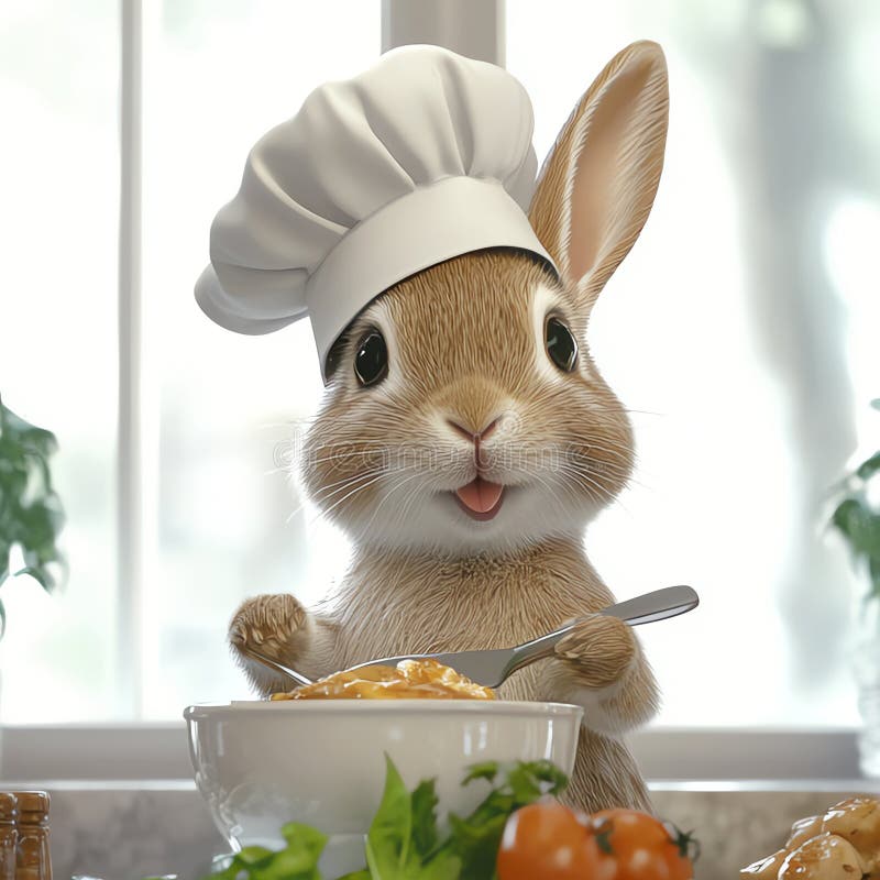 Rabbit Cooking, AI Generated Stock Illustration - Illustration of ...