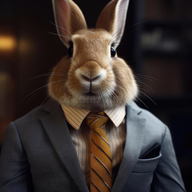 Rabbit in costume stock illustration. Illustration of happy - 299125806