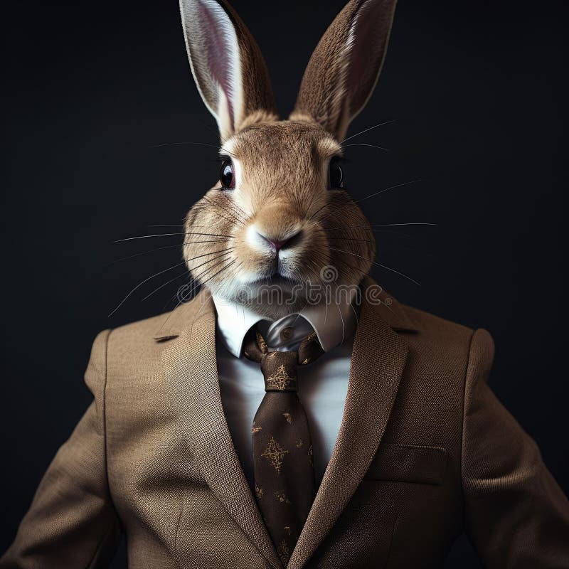 Rabbit in costume stock illustration. Illustration of concept - 299418960