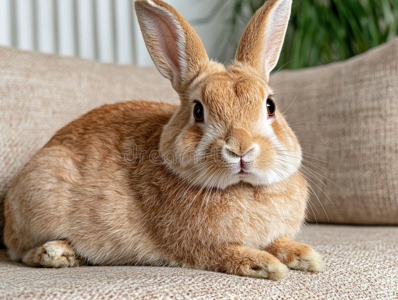 A rabbit on a couch stock illustration. Illustration of gerbil - 352256948