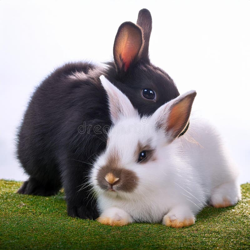 Rabbit Couple Cuddling, AI Generated Stock Illustration - Illustration ...