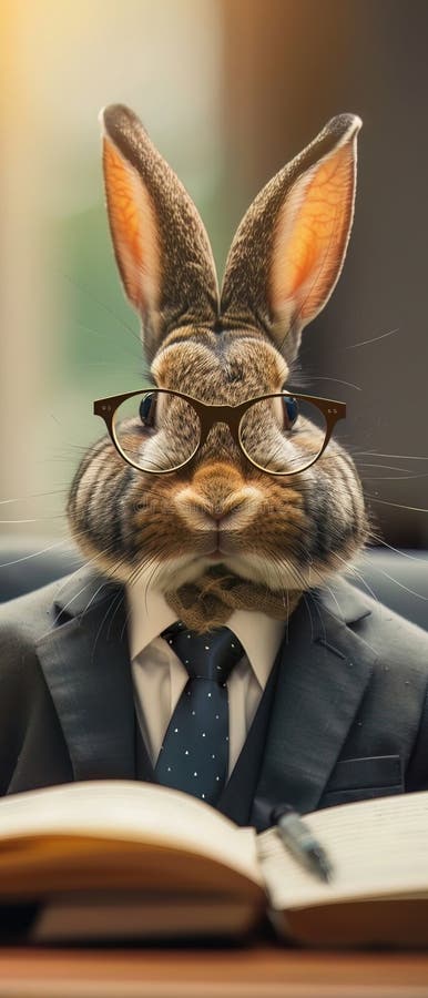 A Rabbit in a Cubicle Donning Smart Casual Attire Representing Quick ...