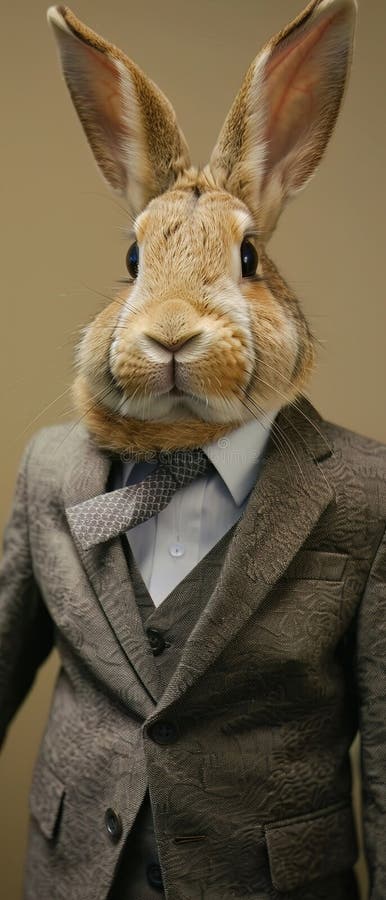 A Rabbit in a Cubicle Donning Smart Casual Attire Representing Quick ...